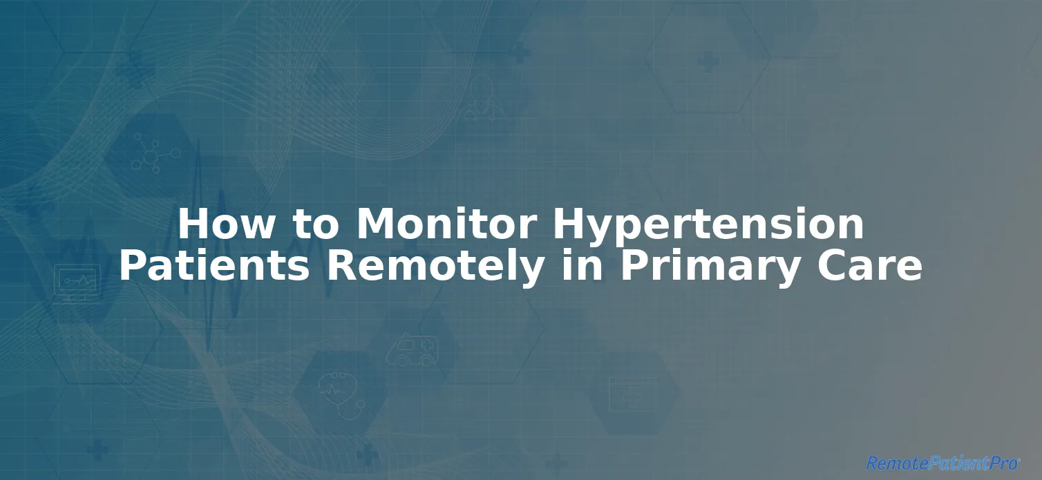 How to Monitor Hypertension Patients Remotely in Primary Care